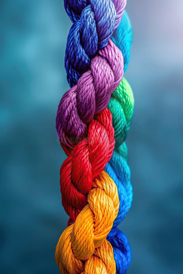 Problem Solution Team Work Concept, Colored Rope Knot Picture ...