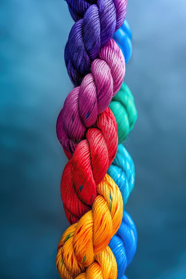 Problem Solution Team Work Concept, Color Rope Knot Picture. Stock ...