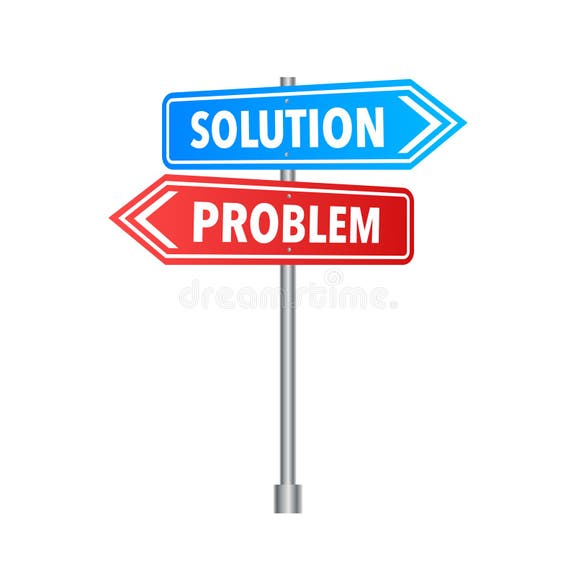 Problem and Solution Text on Road Sign. Stock Vector - Illustration of ...