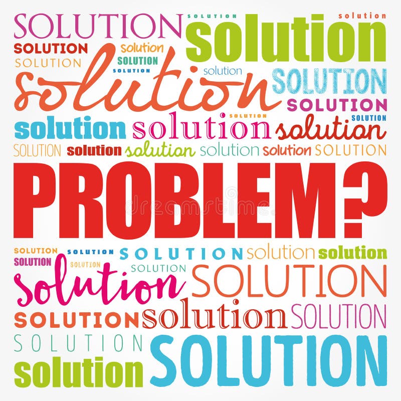 Problem and Solution Word Cloud Collage, Business Concept Background ...