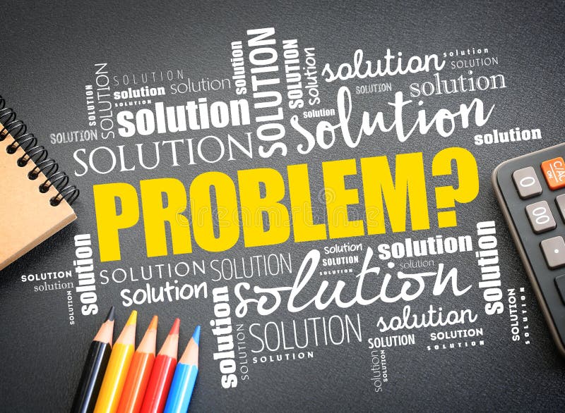 Problem and Solution Word Cloud Collage Stock Photo - Image of ...