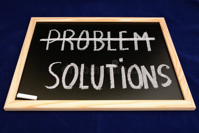 Problems Solutions Handwritten White Chalk Blackboard Stock Photos ...