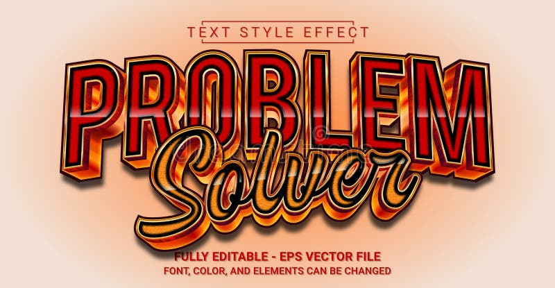 Problem Solver Text Style Effect. Editable Graphic Text Template Stock ...