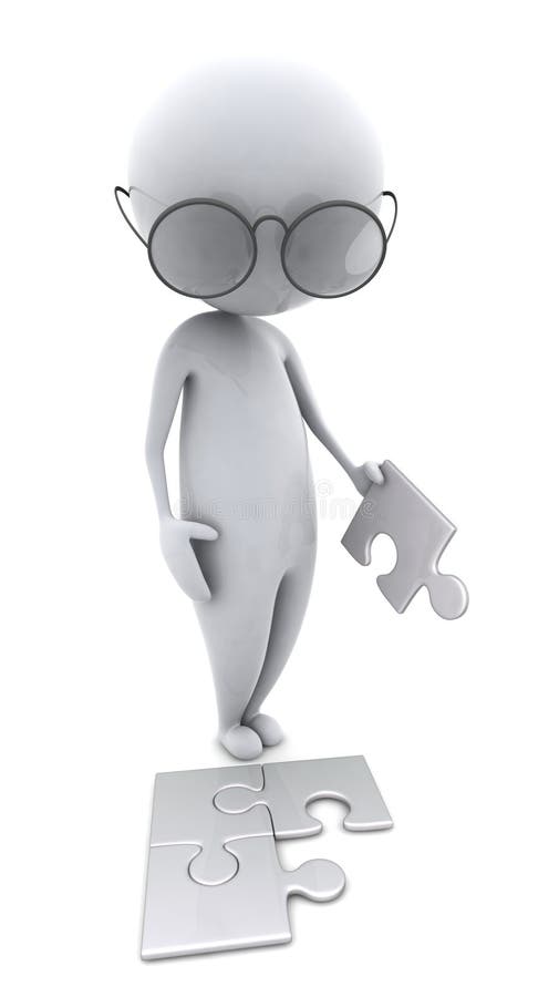 Problem Solving 3D Character Stock Illustration - Illustration of ...