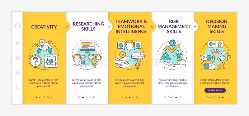 Problem Solving Abilities Onboarding Vector Template Stock Vector Illustration Of Problem