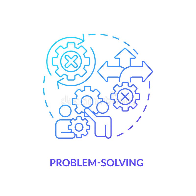 Problem Solving Blue Gradient Concept Icon Stock Vector - Illustration ...