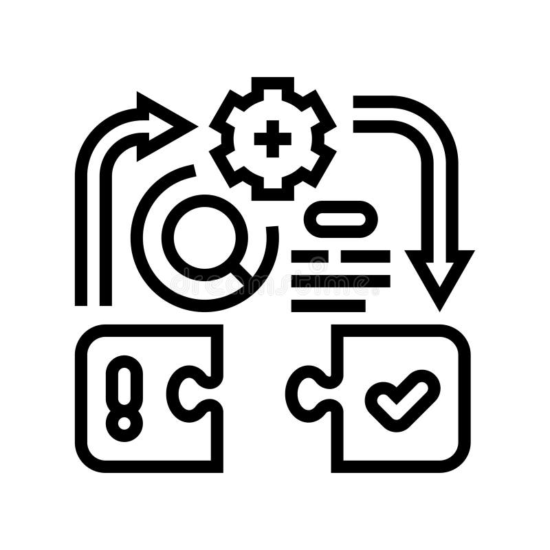 Problem Solving Business Process Line Icon Vector Illustration Stock ...