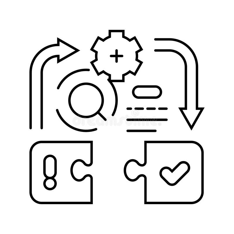 Problem Solving Business Process Line Icon Vector Illustration Stock Illustration - Illustration ...