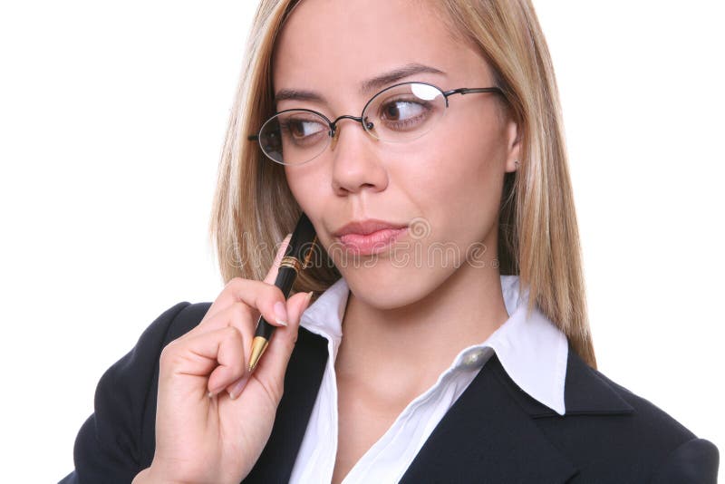 Problem Solving Business Woman Stock Image - Image of glasses ...