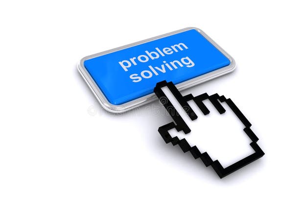 Problem Solving Button on White Stock Photo - Image of enter, button ...