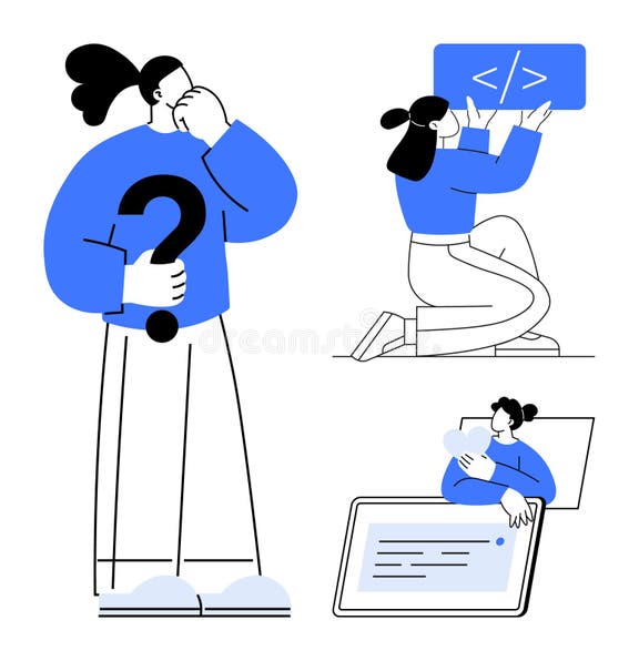 Problem Solving and Coding Concepts with Developers Collaborating on Digital Solutions Stock ...