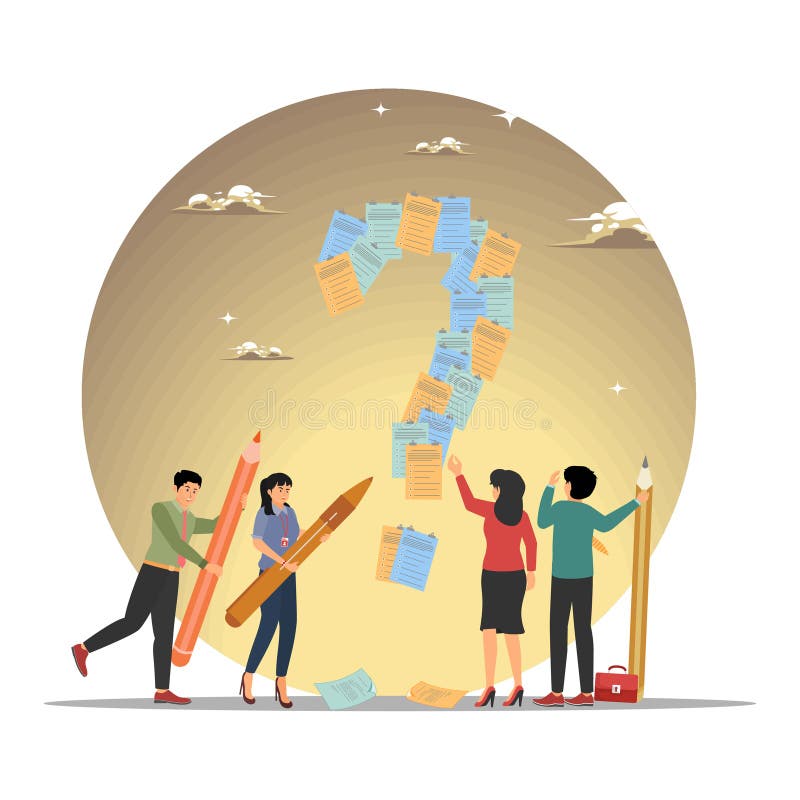 Problem Solving Concept. Ask Question, Listing Problem To Gather Solution Idea Stock Vector ...
