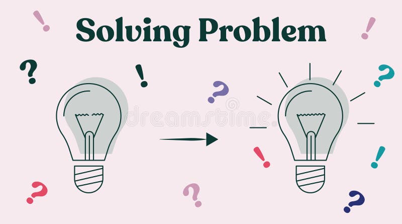 Problem Solving Concept with Bulb Question Exclamation Stock Vector ...