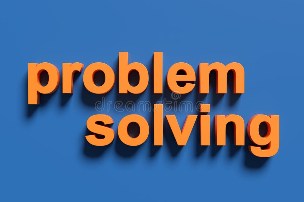Problem Solving Concept Illustrated with Orange 3d Lettering on Blue ...