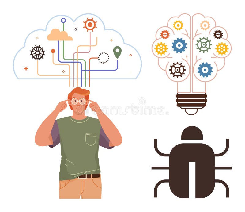 Problem-Solving Concept with Innovation, Technology, and Creative Thinking Elements Stock Vector ...