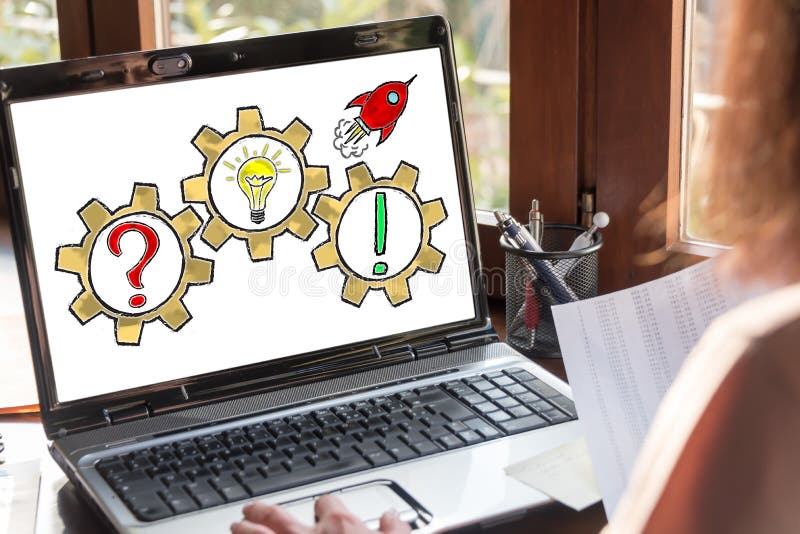 Problem Solving Concept on a Laptop Screen Stock Image - Image of ...