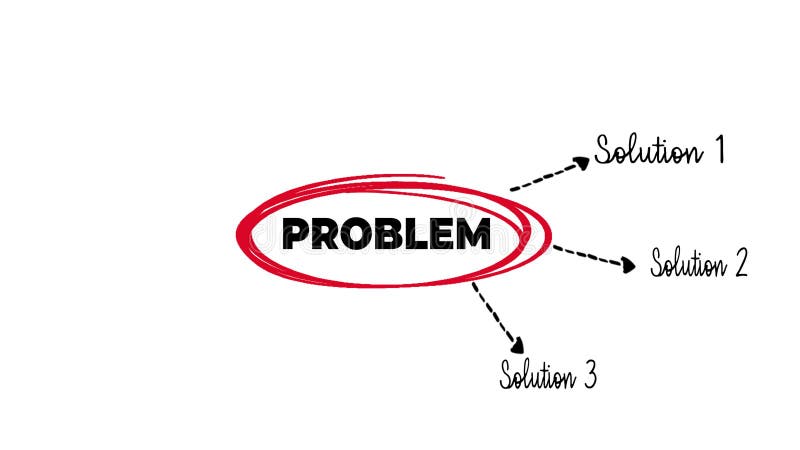 Problem Solving Concept With Multiple Solutions Linked By Arrows Stock
