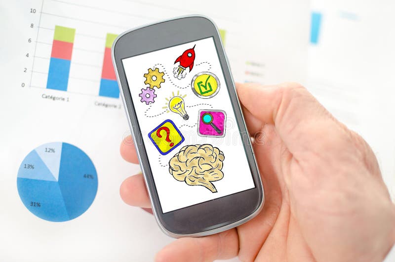 Problem Solving Concept on a Smartphone Stock Illustration ...