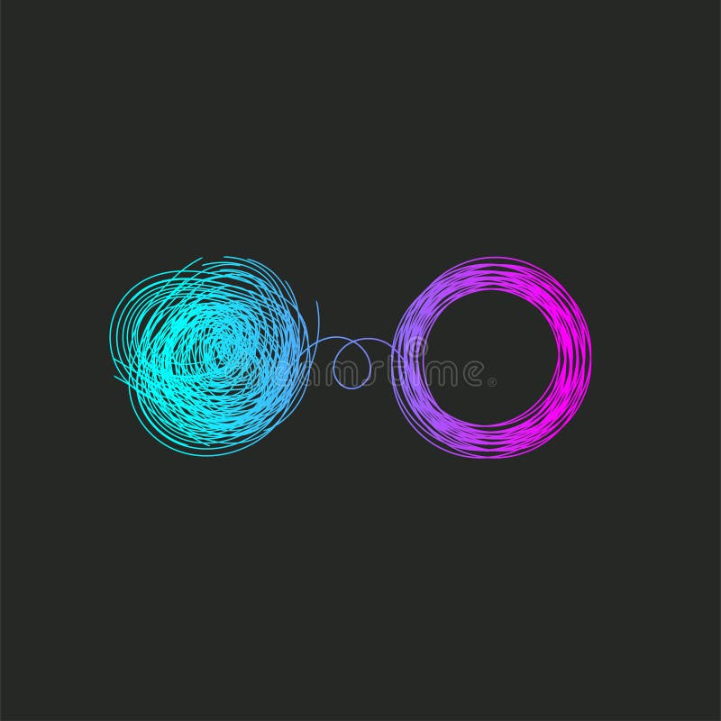 Problem Solving Concept. Tangled and Unraveled Tangle Stock Vector ...