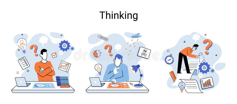 Problem Solving Concept, Woman Wondering or Thinking, Planning or ...