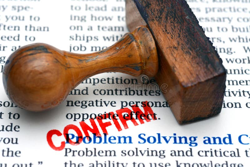 Problem Solving Confirm Stamp Stock Image - Image of solution, paper ...