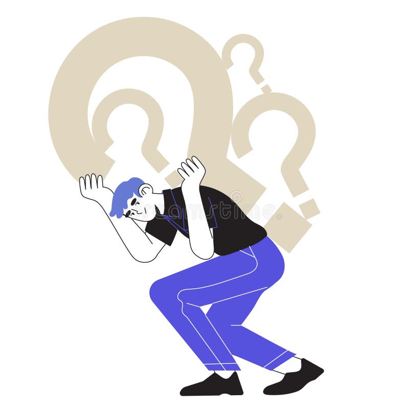 Problem Solving Difficulties. Man Puzzled and Do Not Know Right Answer ...