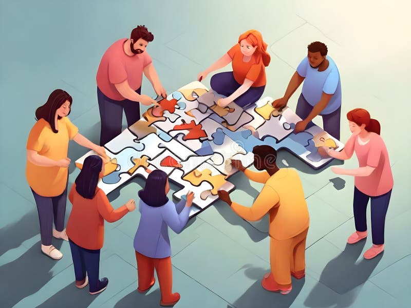 Problem Solving Group Technique For Teams Stock Illustration