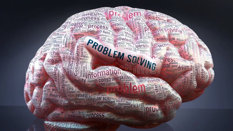 Problem Solving and a Human Brain Stock Illustration - Illustration of ...