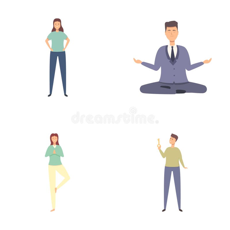 Problem Solving Icons Set Cartoon Vector. Personal Development and ...