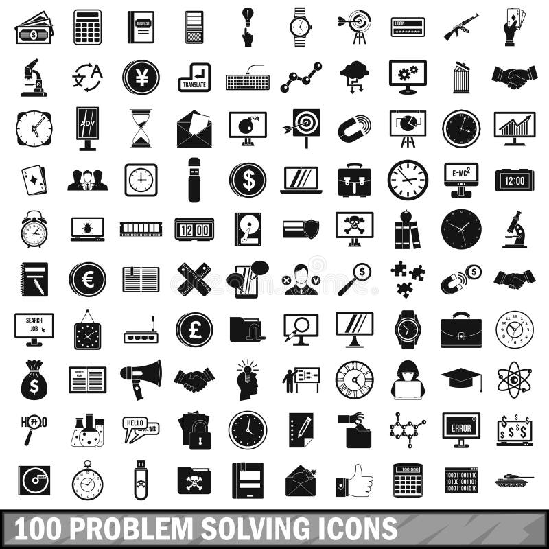 100 Problem Solving Icons Set, Simple Style Stock Vector - Illustration ... 100 Problem Solving Icons Set, Simple Style Stock Vector - Illustration ...