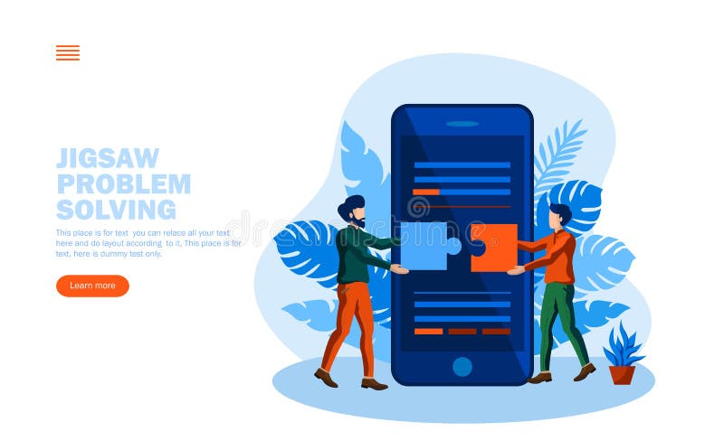 Problem Solving with Jigsaw and Making Way , Two People Conversation ...