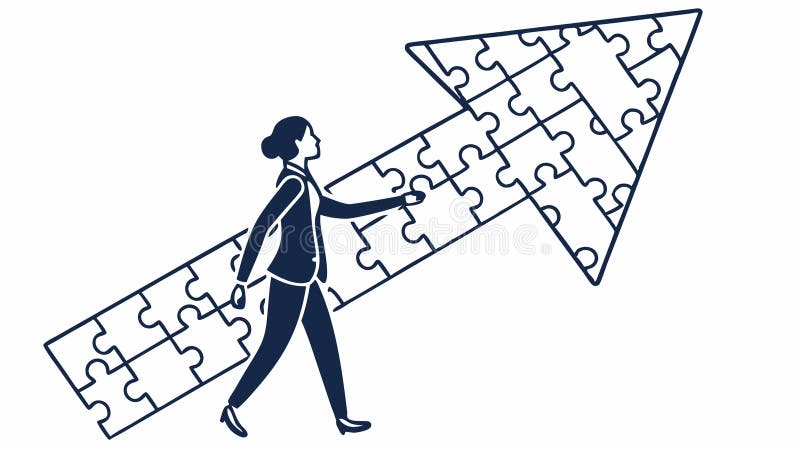 Problem Solving Journey, Person on Puzzle Arrow Path, Vector Design ...