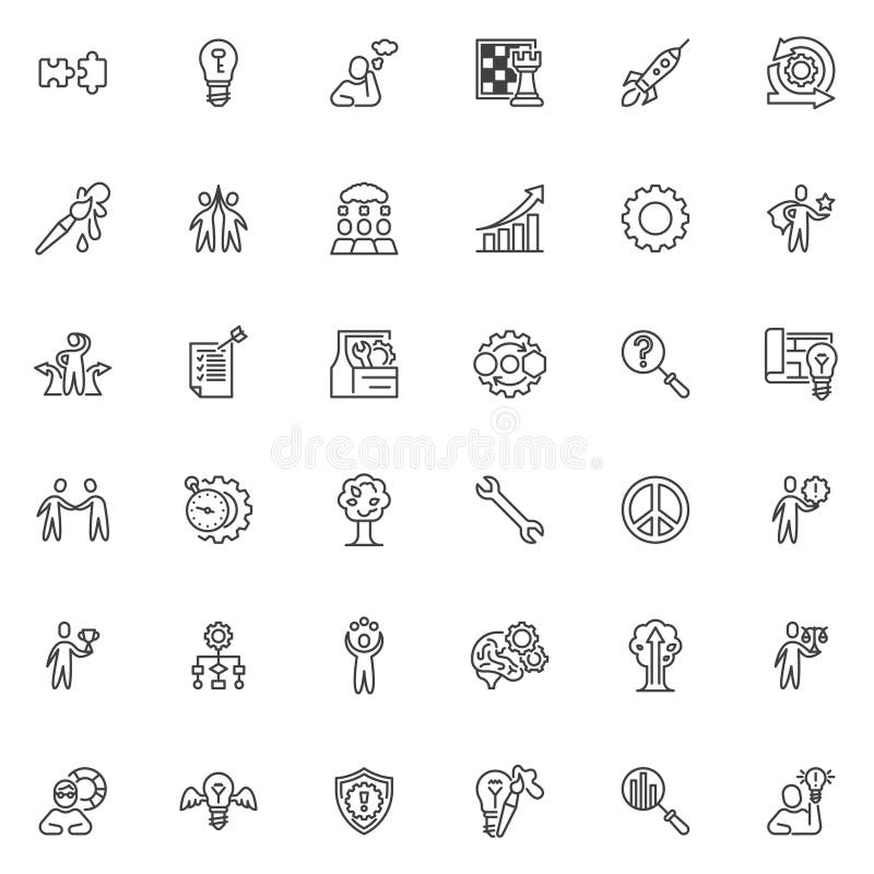 Problem Solving Line Icons Set Stock Vector - Illustration of idea ... Problem Solving Line Icons Set Stock Vector - Illustration of idea ...