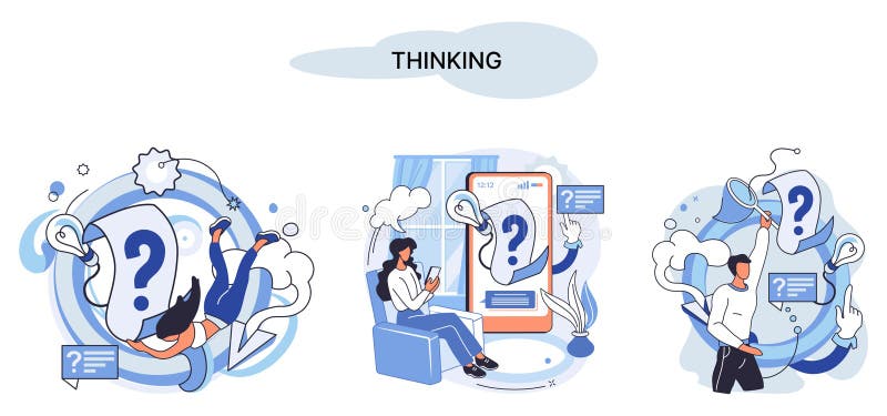 Problem Solving Concept, Woman Wondering or Thinking, Planning or ...