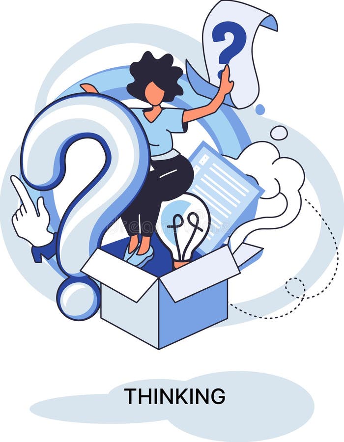 Problem Solving Concept, Woman Wondering or Thinking, Planning or ...