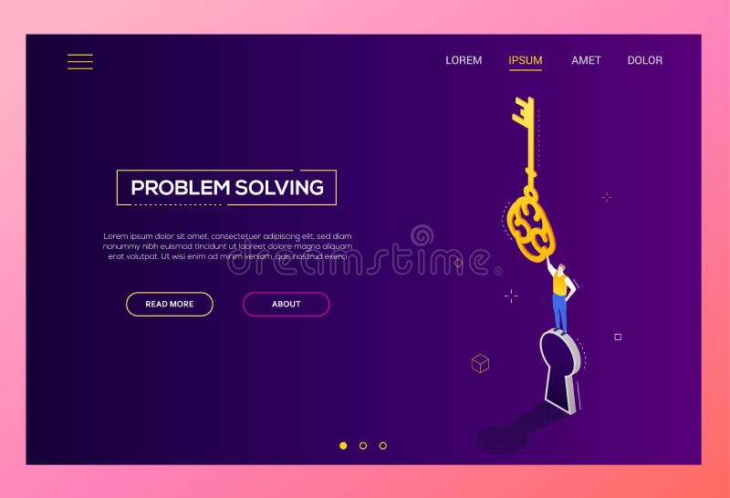 Problem Solving - Modern Isometric Vector Web Banner Stock Vector ...