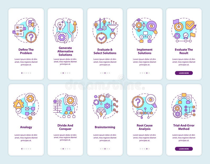 Problem Solving Method Brochure Template Stock Vector - Illustration of technique, flyer: 214216881