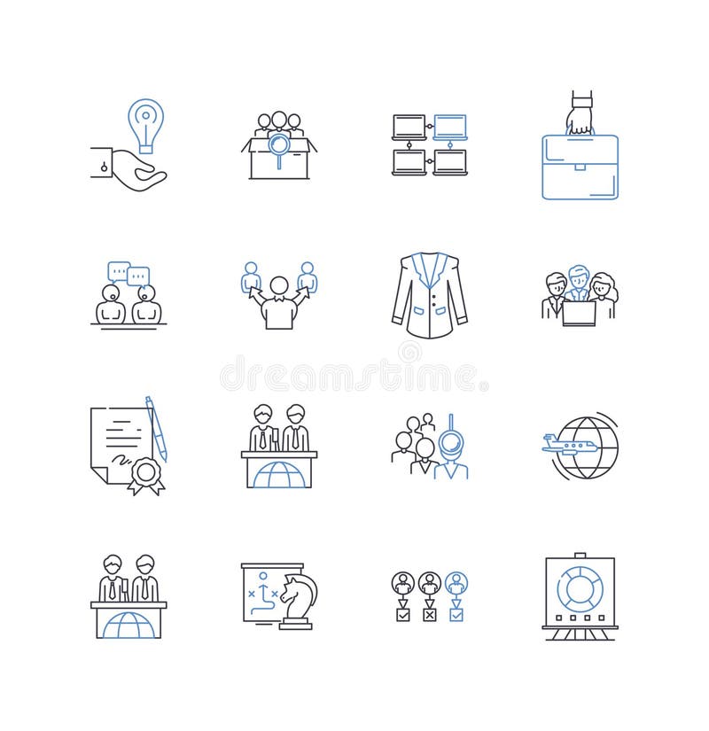 Problem Solving Line Icons Collection Solution Innovation Brainstorming Analyzing Decision