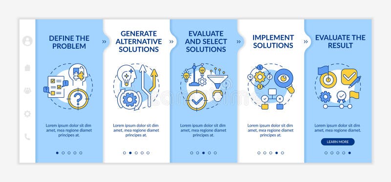 Problem Solving Process Onboarding Vector Template Stock Vector Illustration Of Management