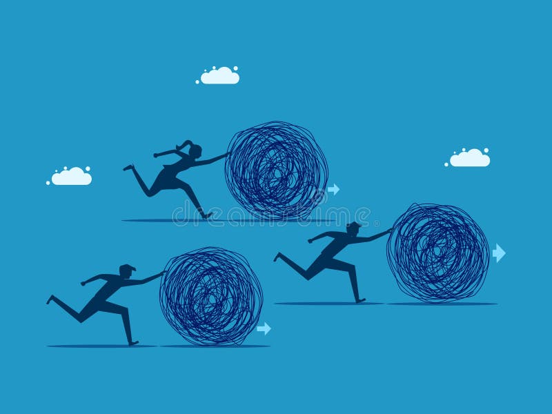 Businessmen Work Together To Solve Problems Stock Vector - Illustration ...