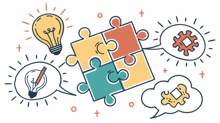 Problem Solving with Puzzle, Creative Thinking Vector, Vector Design ...