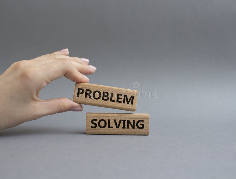 Problem Solving Symbol. Concept Word Problem Solving on Wooden Blocks ...