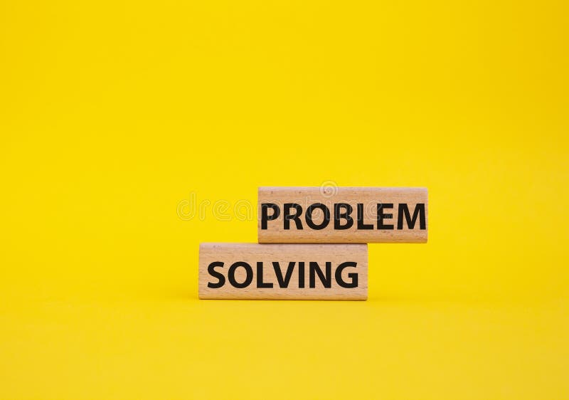 Problem Solving Symbol. Concept Word Problem Solving on Wooden Blocks ...