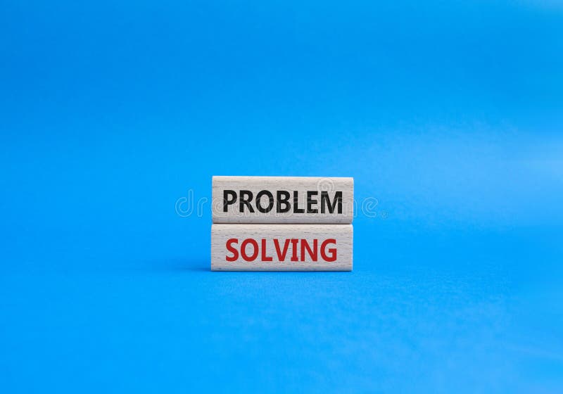 Problem Solving Symbol. Concept Word Problem Solving on Wooden Blocks ...