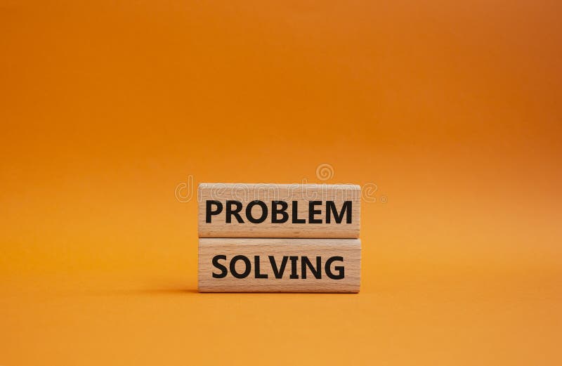 Problem Solving Symbol. Concept Word Problem Solving on Wooden Blocks ...