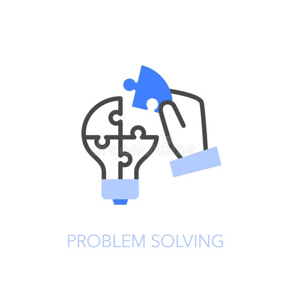 Problem Solving Symbol with a Puzzle Light Bulb and Human Hand Stock ...