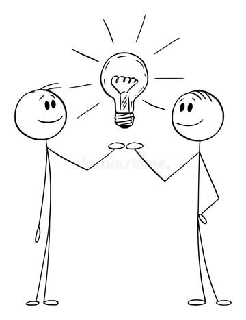 Problem Solving and Teamwork, Vector Cartoon Stick Figure Illustration ...