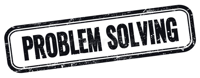 PROBLEM SOLVING Text Written on Blue Vintage Round Stamp Stock ...
