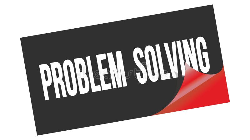 PROBLEM SOLVING Text Written on Blue Vintage Round Stamp Stock ...