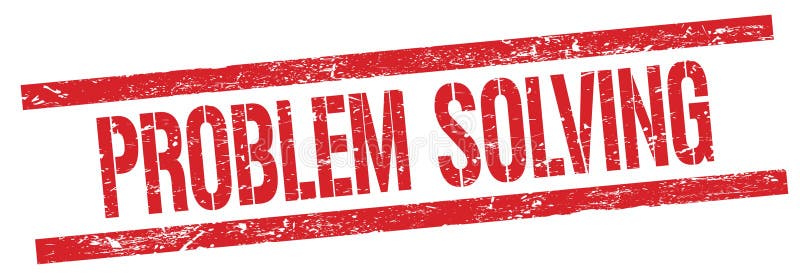 PROBLEM SOLVING Text Written on Blue Vintage Round Stamp Stock ...